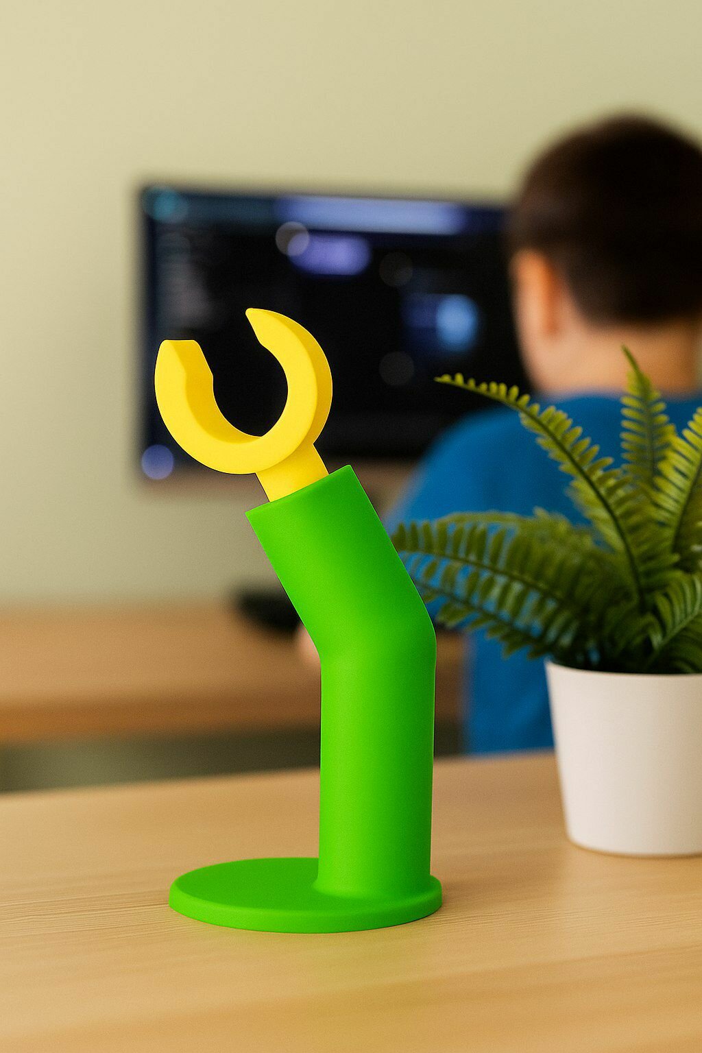 Подставка-держатель для наушников Lego рука зеленый