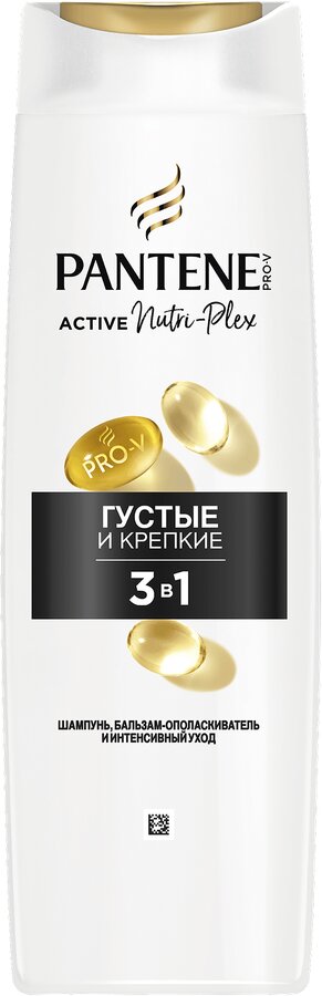 Шампунь-бальзам для тонких, ослабленных волос PANTENE Густые и крепкие 3в1, 360мл