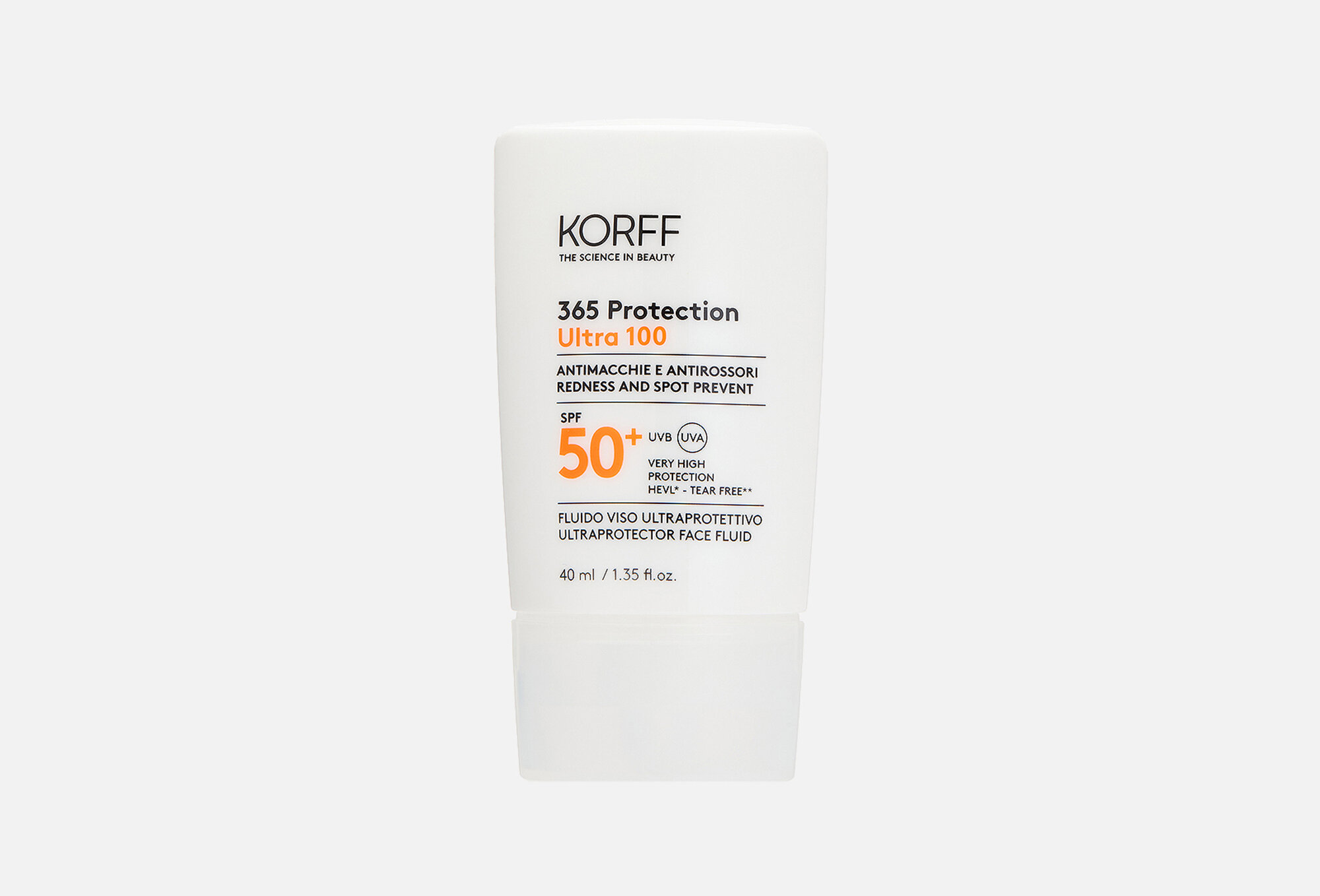 Увлажняющий солнцезащитный флюид для лица SPF50+ KORFF 365 Protection Ultra 100 40 мл