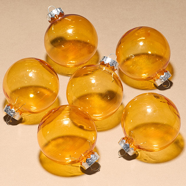 Елочные ПЭТ шары Albertine - Янтарный Берег 8 см, 6 шт, Winter Deco, 1000577