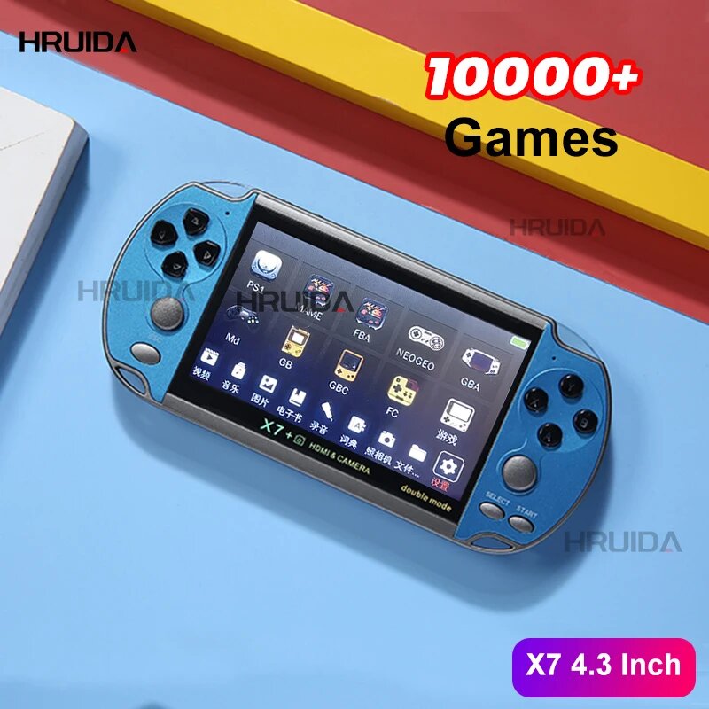 Портативная игровая консоль X7 4,3 дюйма 8ГБ, Blue Blue