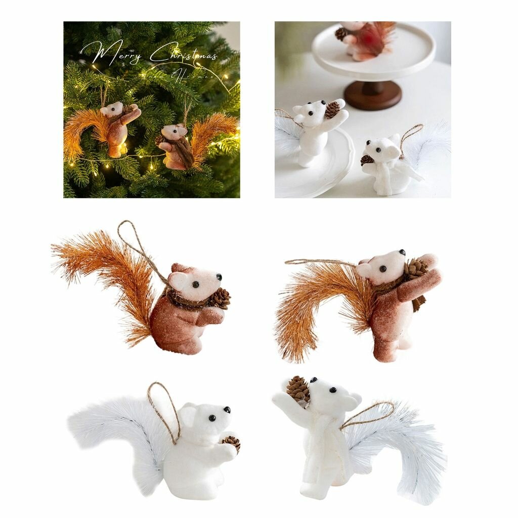 Рождественская Имитация Подвески В Виде Белки-Белый Тип B
