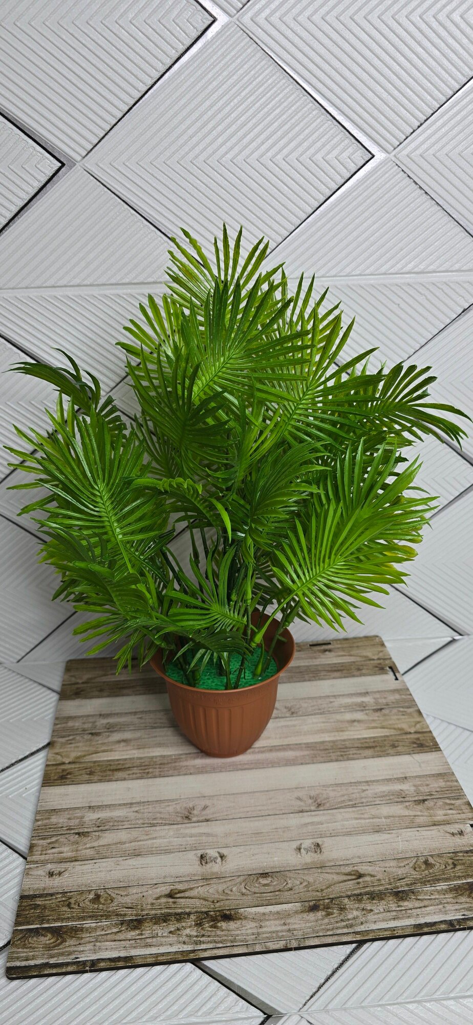 Искусственная пальма "Holodilova", высота 38 см, зеленый, в горшке