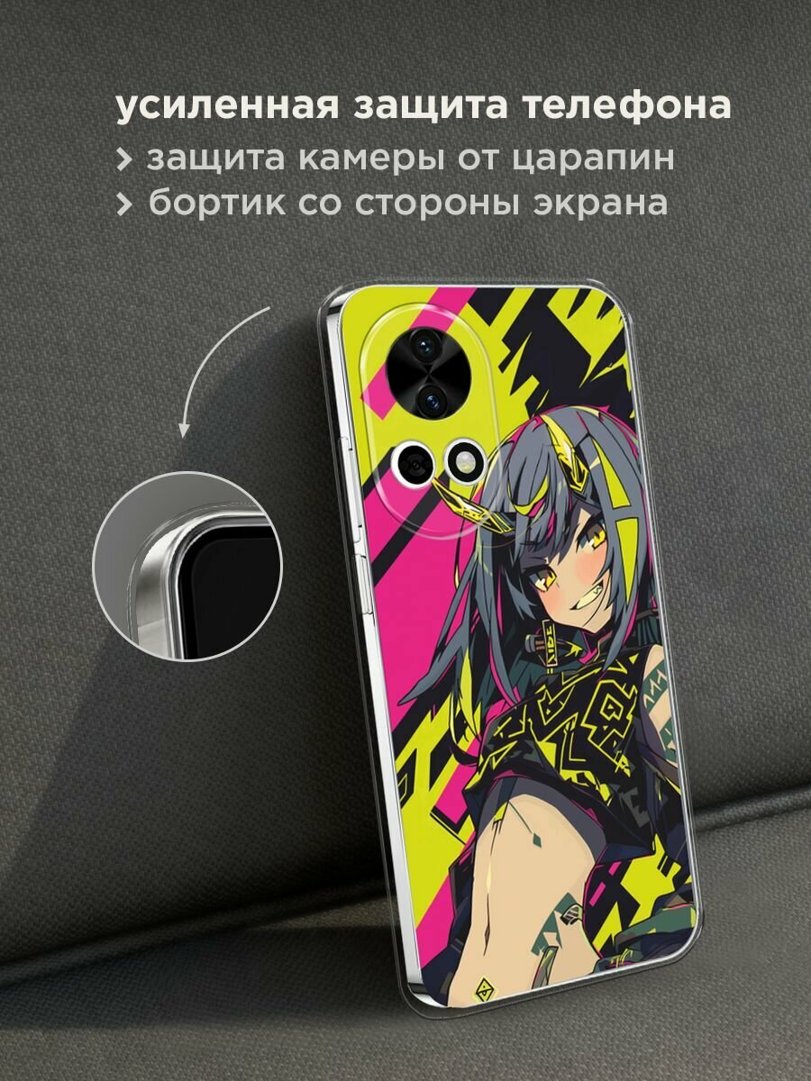 Чехол на Huawei Nova 12/Nova13 / Хуавей Нова 12/Нова 13 с принтом "Девушка в кибер костюме" — фото 1