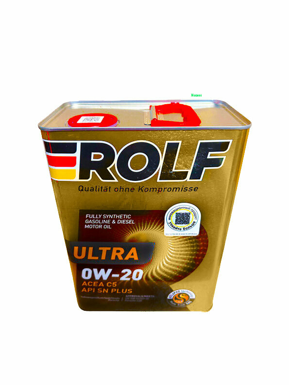 Масло моторное синтетическое ROLF Ultra SAE 0W-20, C5 API SN plus, 4л 322940