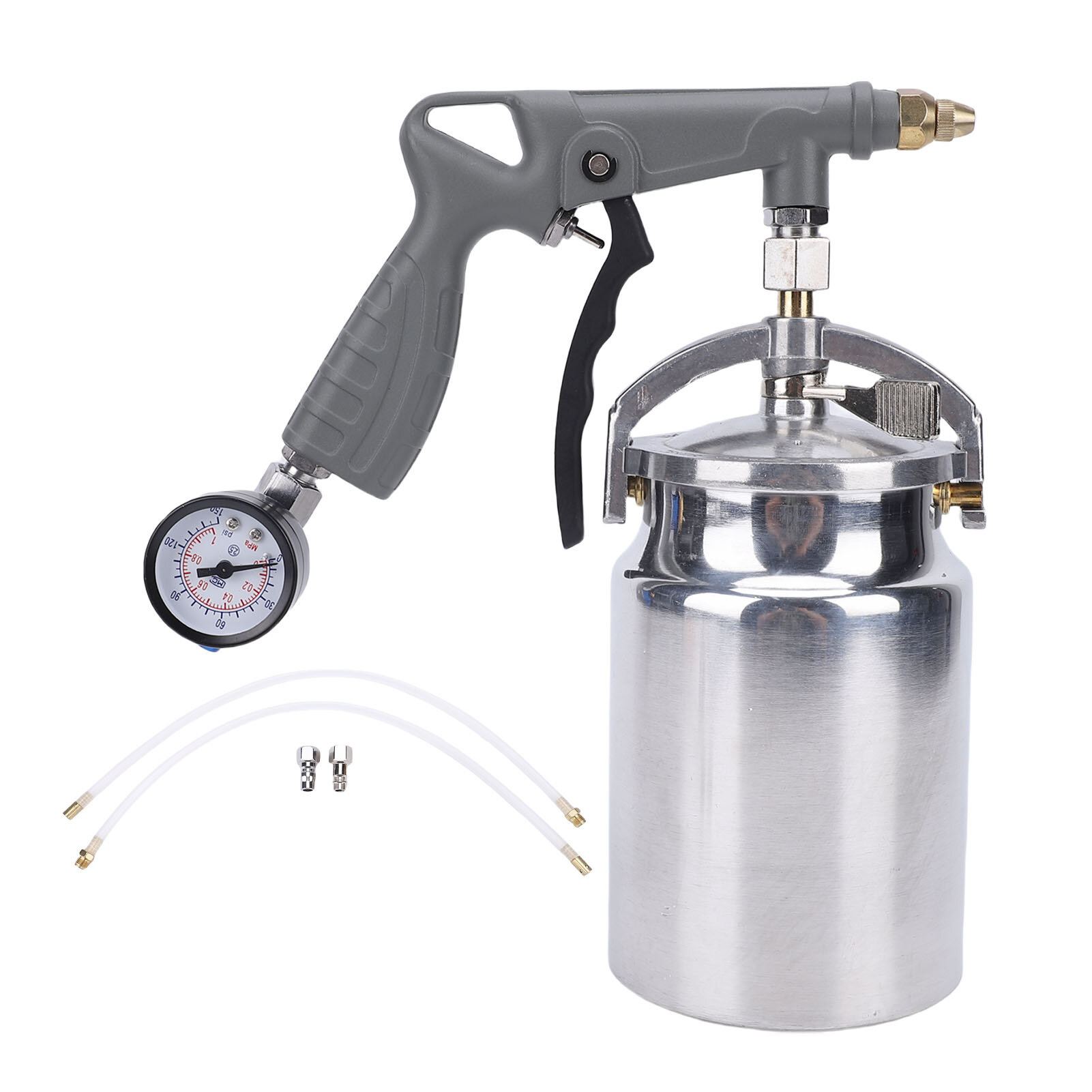 Комплект пистолета-распылителя для нанесения грунтовочного покрытия Быстросъемный резервуар с большим отверстием для нанесения покрытия Пистолет для нанесения покрытия с прямым распылительным шлангом Манометр для предотвращения образования ржавчины