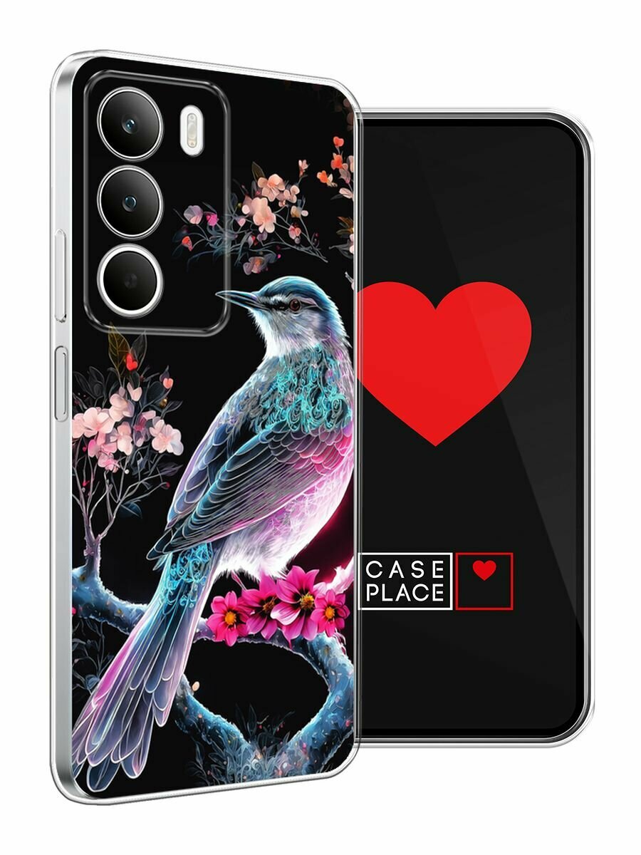Чехол на Realme C71/P3 Lite 4G / Реалми С71/P3 Лайт 4G с принтом "Птица на цветущем дереве" — фото 1
