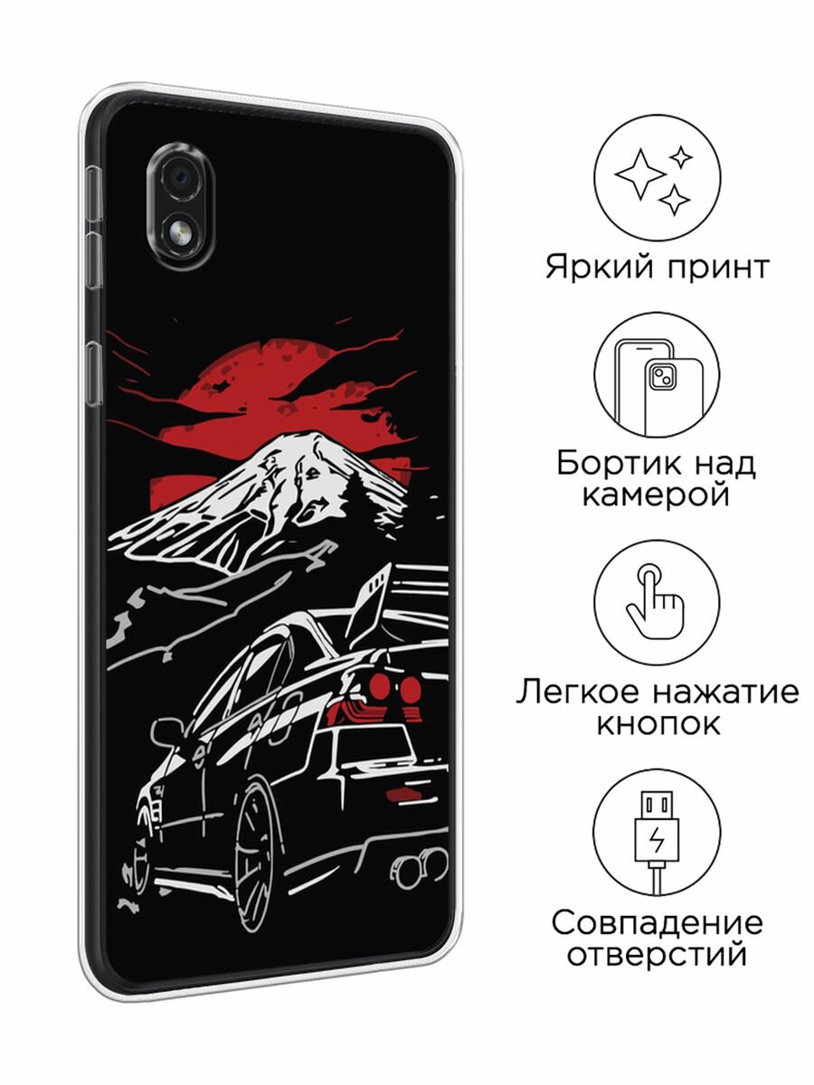 Чехол на Samsung Galaxy A01 Core / Самсунг Галакси А01 Core с принтом "Машина в горах JDM" — фото 1