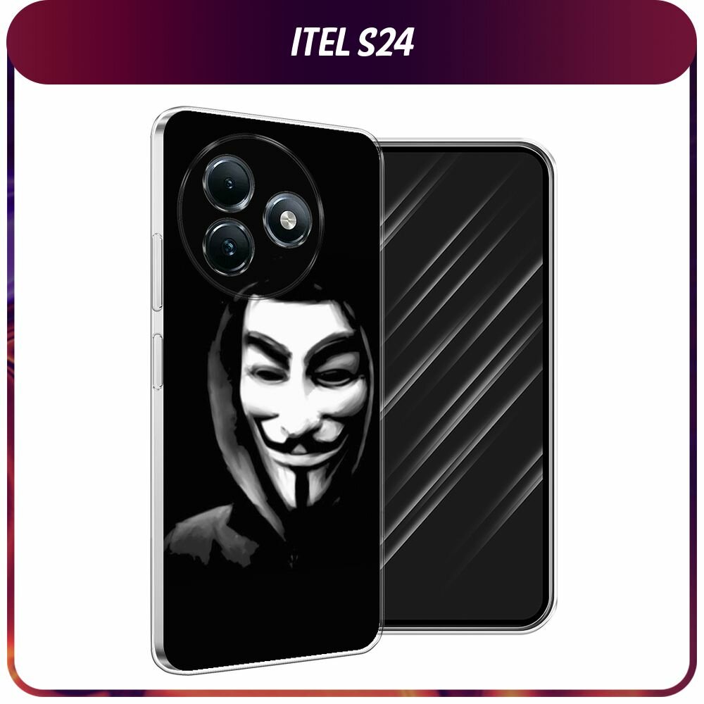 Силиконовый чехол на Itel S24 / Ител S24 с принтом "Анонимус"