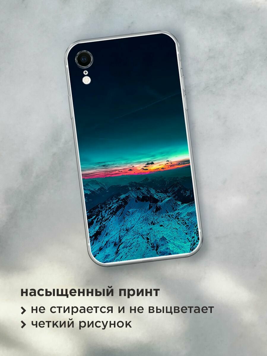 Чехол на Apple iPhone XR / Айфон XR с принтом "Закат в горах" — фото 1