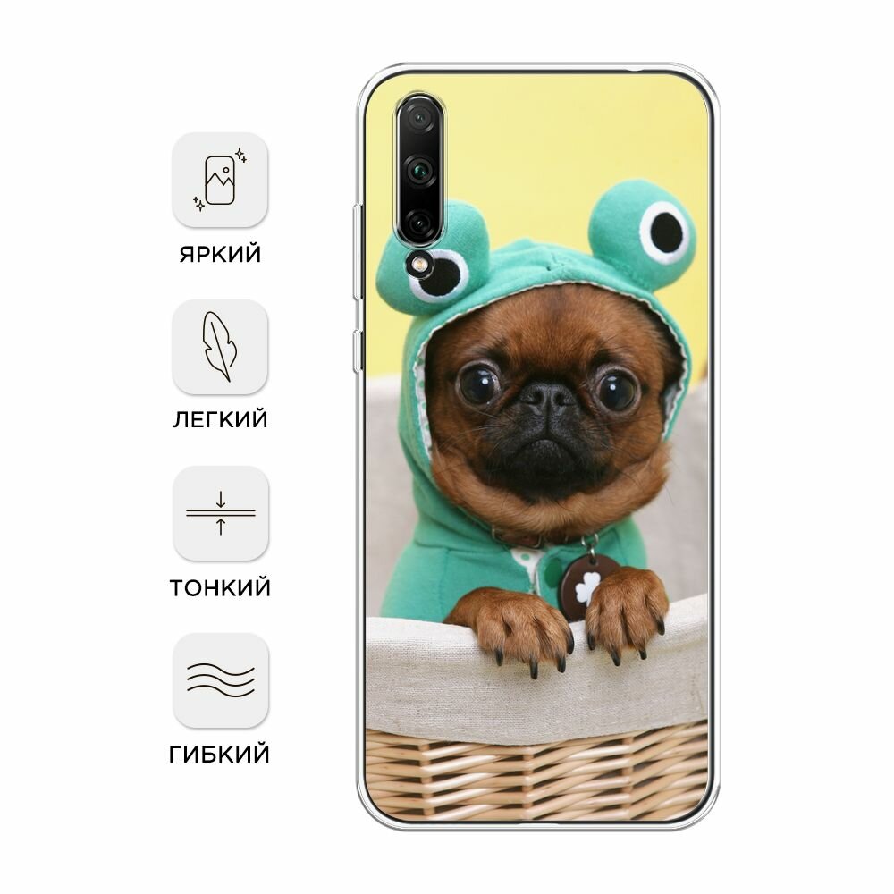 Чехол на Honor 30i / Хонор 30i с принтом "Собачка в шапке лягушки" — фото 1