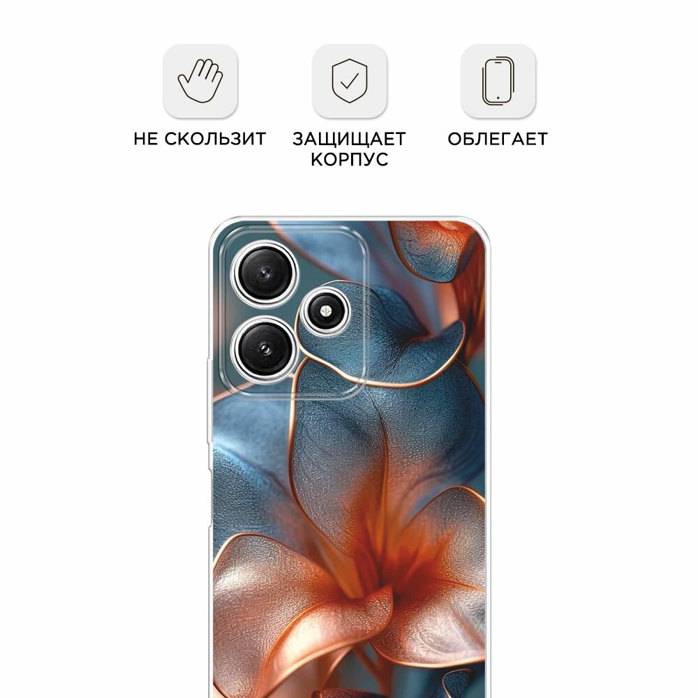 Чехол на Xiaomi Redmi 12 5G / Сяоми Редми 12 5G с принтом "Жемчужные цветы" — фото 1
