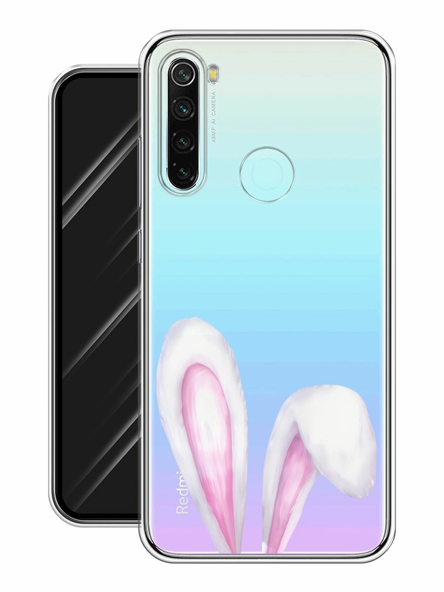 Чехол на Xiaomi Redmi Note 8 / Сяоми Редми Нот 8 с принтом "Кроличьи уши 2", прозрачный — фото 1