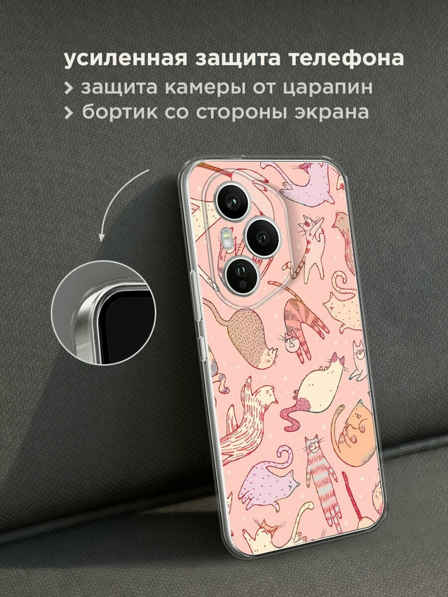 Чехол на Honor 400 Pro / Хонор 400 Про с принтом "Розовое счастье" — фото 1