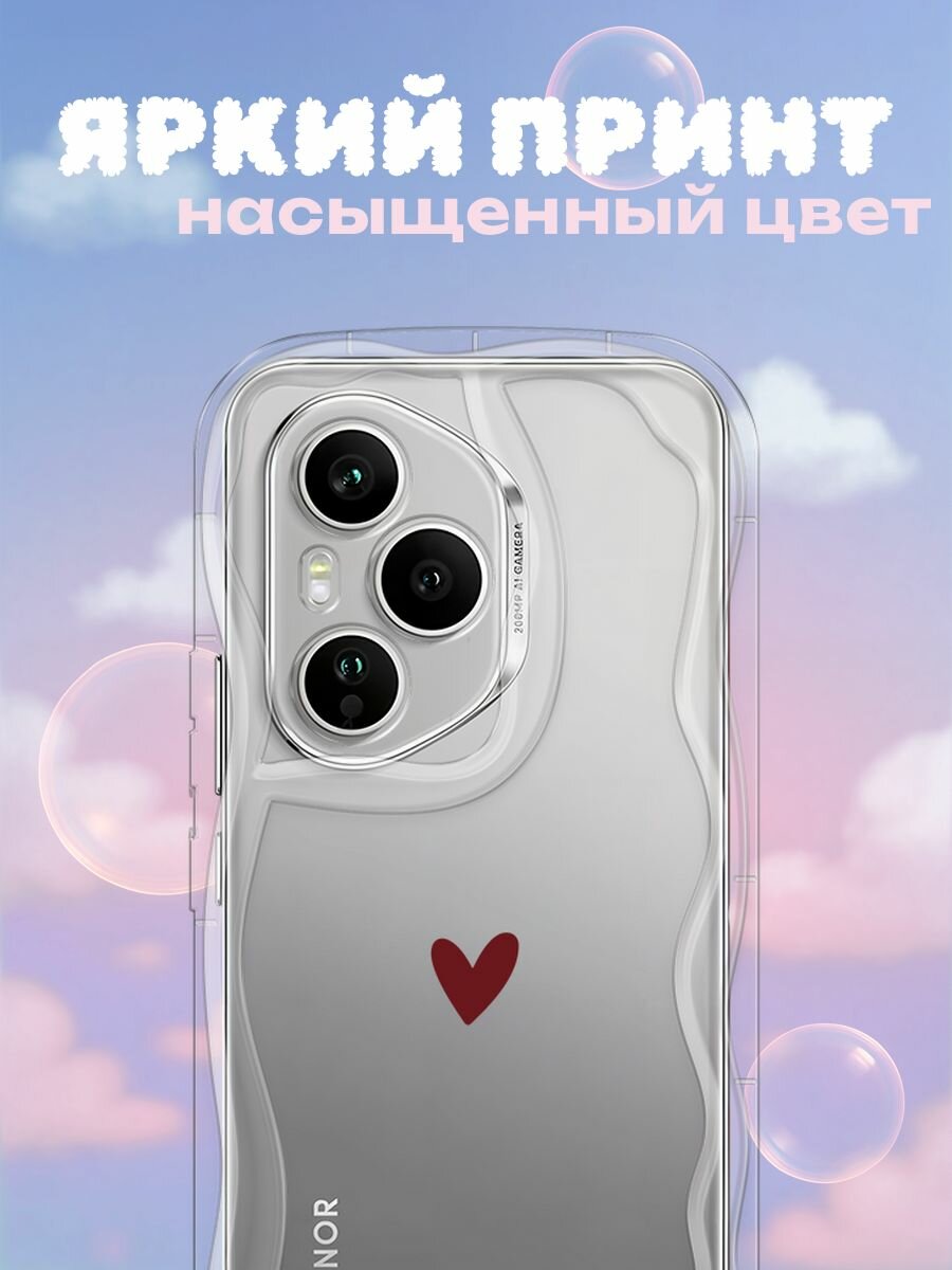 Чехол на Honor 400 Pro / Хонор 400 Pro с принтом "Маленькое красное сердечко" — фото 1