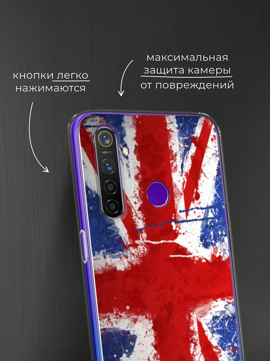 Чехол на Realme 5 Pro / Реалми 5 Про с принтом "Флаг Великобритании 2" — фото 1