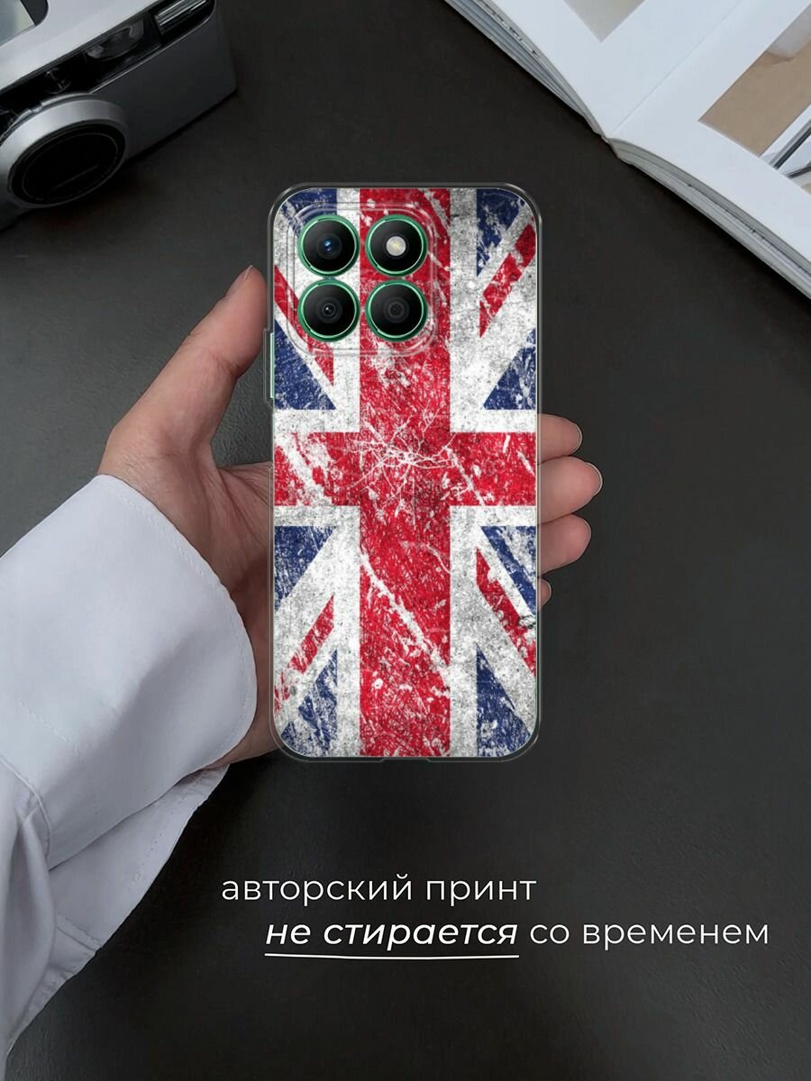 Силиконовый чехол на Honor X8B / Хонор X8B с принтом "Флаг британский" — фото 1