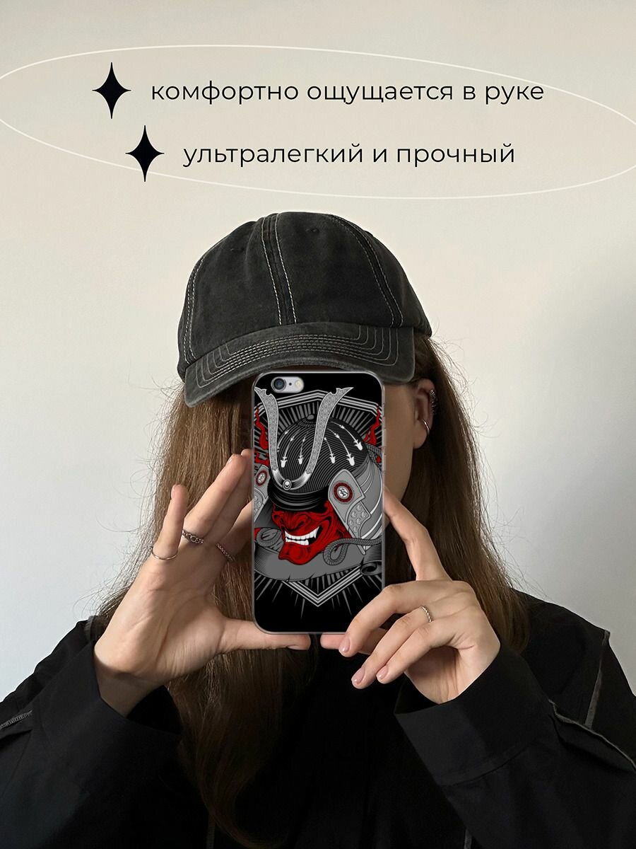 Чехол на Apple iPhone 6 / Айфон 6 с принтом "Красная маска самурая" — фото 1