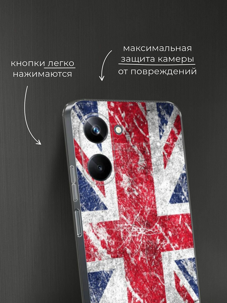 Чехол на Realme 10 Pro / Реалми 10 Про с принтом "Флаг британский" — фото 1