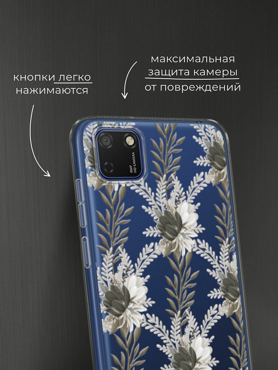 Чехол на Honor 9S/Huawei Y5p / Хонор 9S/Хуавей Y5p с принтом "Переплетение цветов" — фото 1