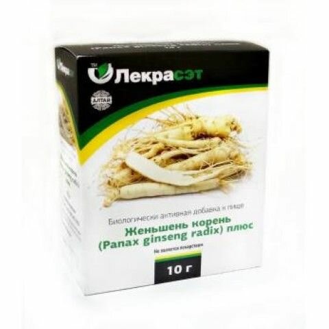 Травяной сбор Лекра-СЭТ измельчённые корневища и корни женьшеня, 10 г