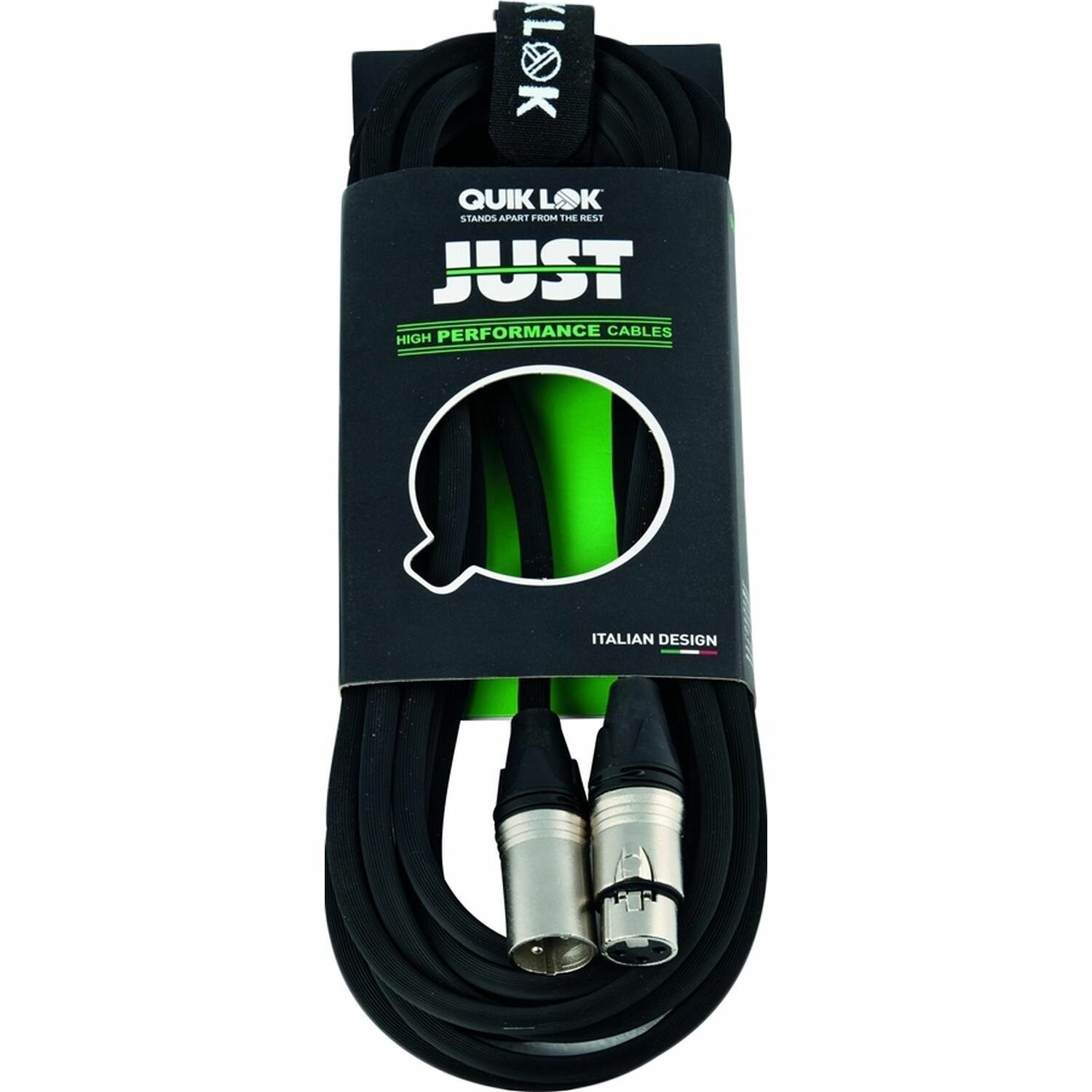 Кабель Quik Lok микрофонный, Just MF 1 SL, металлические разъемы, XLR/F - XLR/M, 1 м