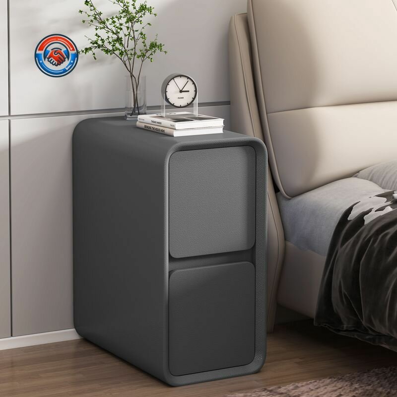 Узкая прикроватная тумбочка 20 см с 2 выдвижными ящиками, компактная тумба для маленькой спальни, угловая мебель для хранения книг и аксессуаров, 20х40х50 см