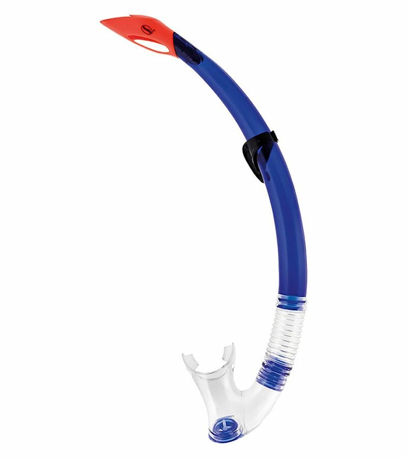 Трубка для плавания Fashy 8877, нижний клапан, волноотбойник, синий