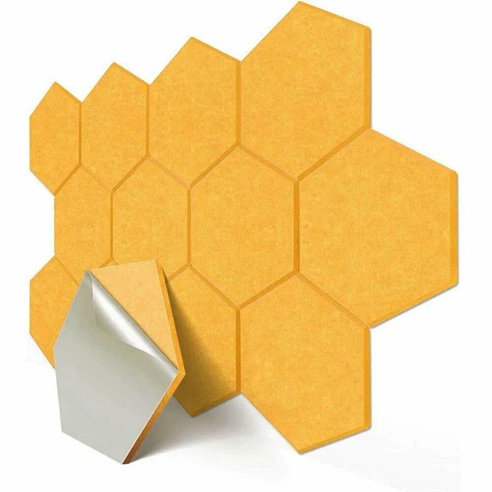 12 шт. Шестиугольный самоклеящийся Звукопоглощающий материал 30X26CM Шумоизоляция для перегородок декоративные панели для стен