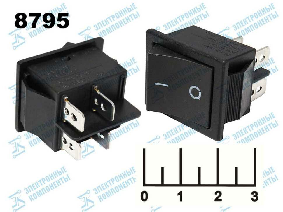 Выключатель 250/16 250V 16A RS-2C черный без фиксации 4 контакта М (767) (35-0150)