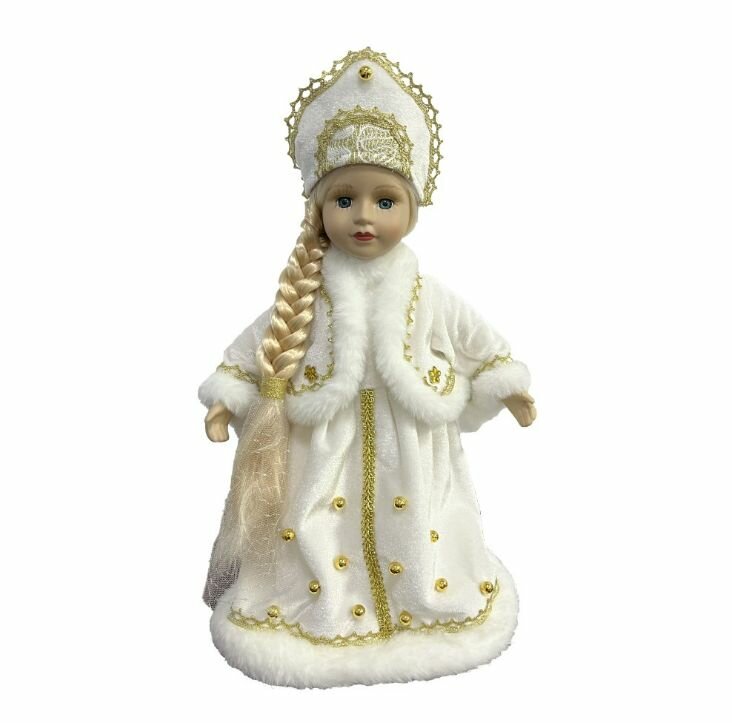 Фигура новогодняя h32 см Снегурочка белая