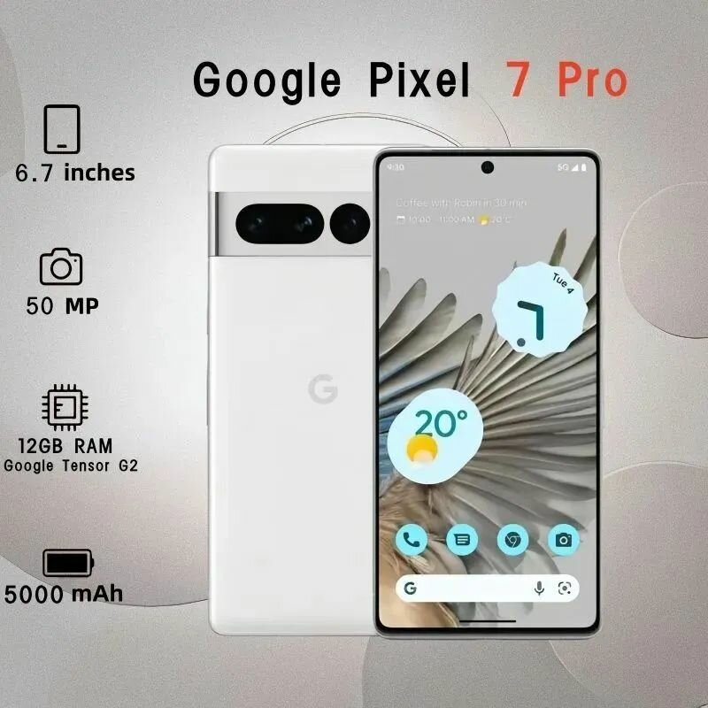 Восстановленный Смартфон Pixel 7 Pro 12/128 ГБ, белый