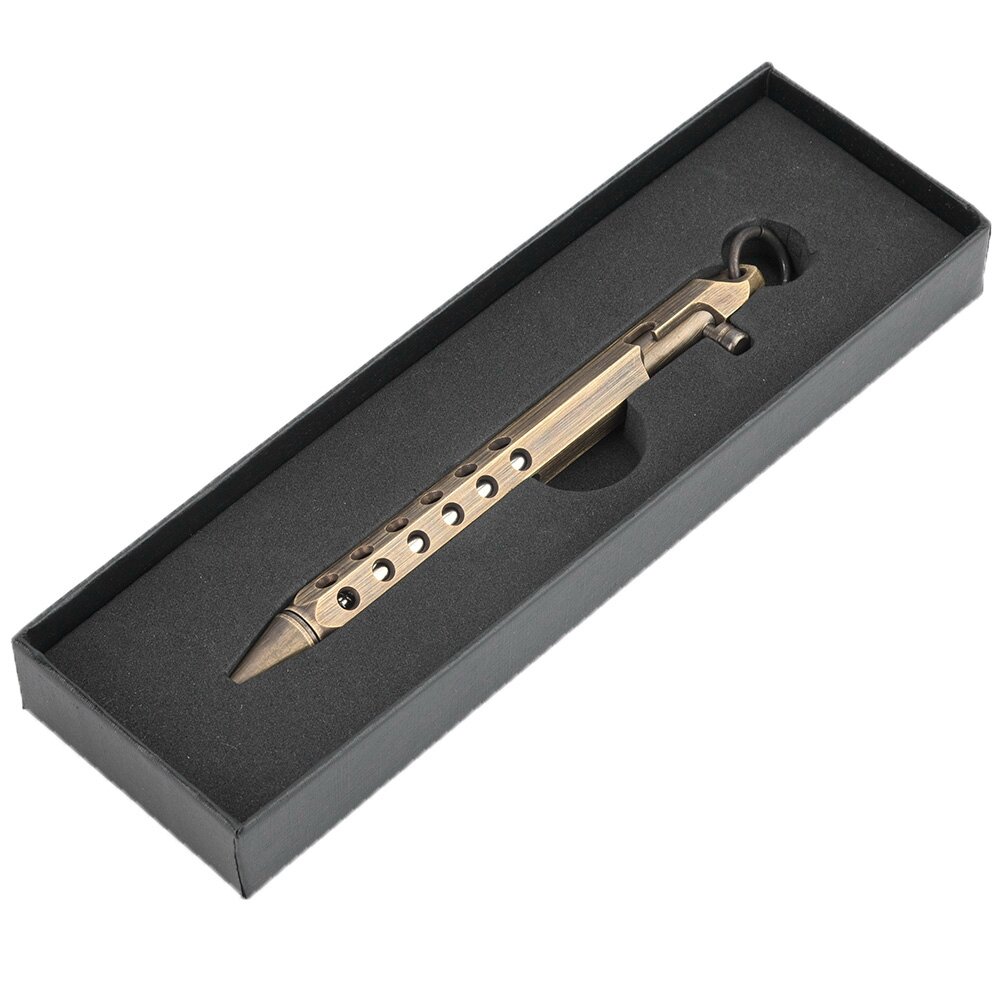 Высококачественная, прочная, в стиле ретро, ручная работа, подарок для офиса, шариковая ручка с затворным механизмом (черная в стиле ретро).