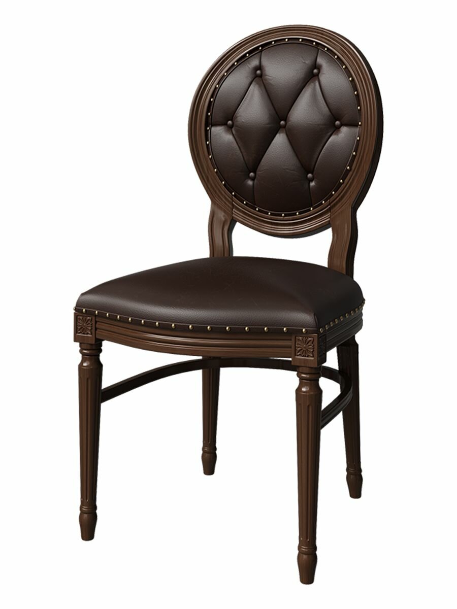 Стул деревянный астория с каретной стяжкой, массив бука, темный орех , без патины , темно-коричневый