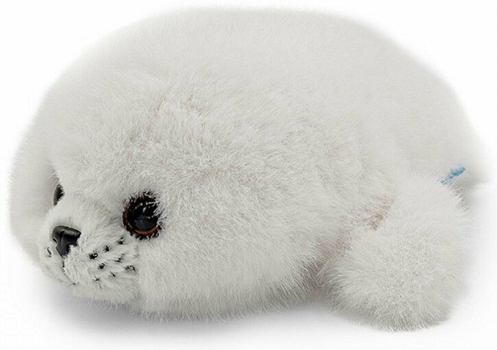 Mimis Нерпа белая мягкая игрушка 25 см - плюшевая детская игрушка для игр и сна