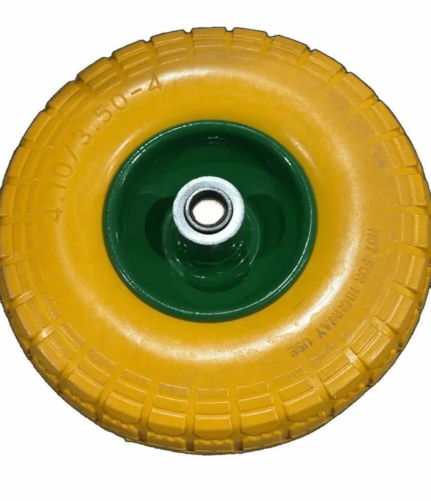 Колесо PU1002 размер 10*3,5-4 20/80мм диск сварной, пу желтый