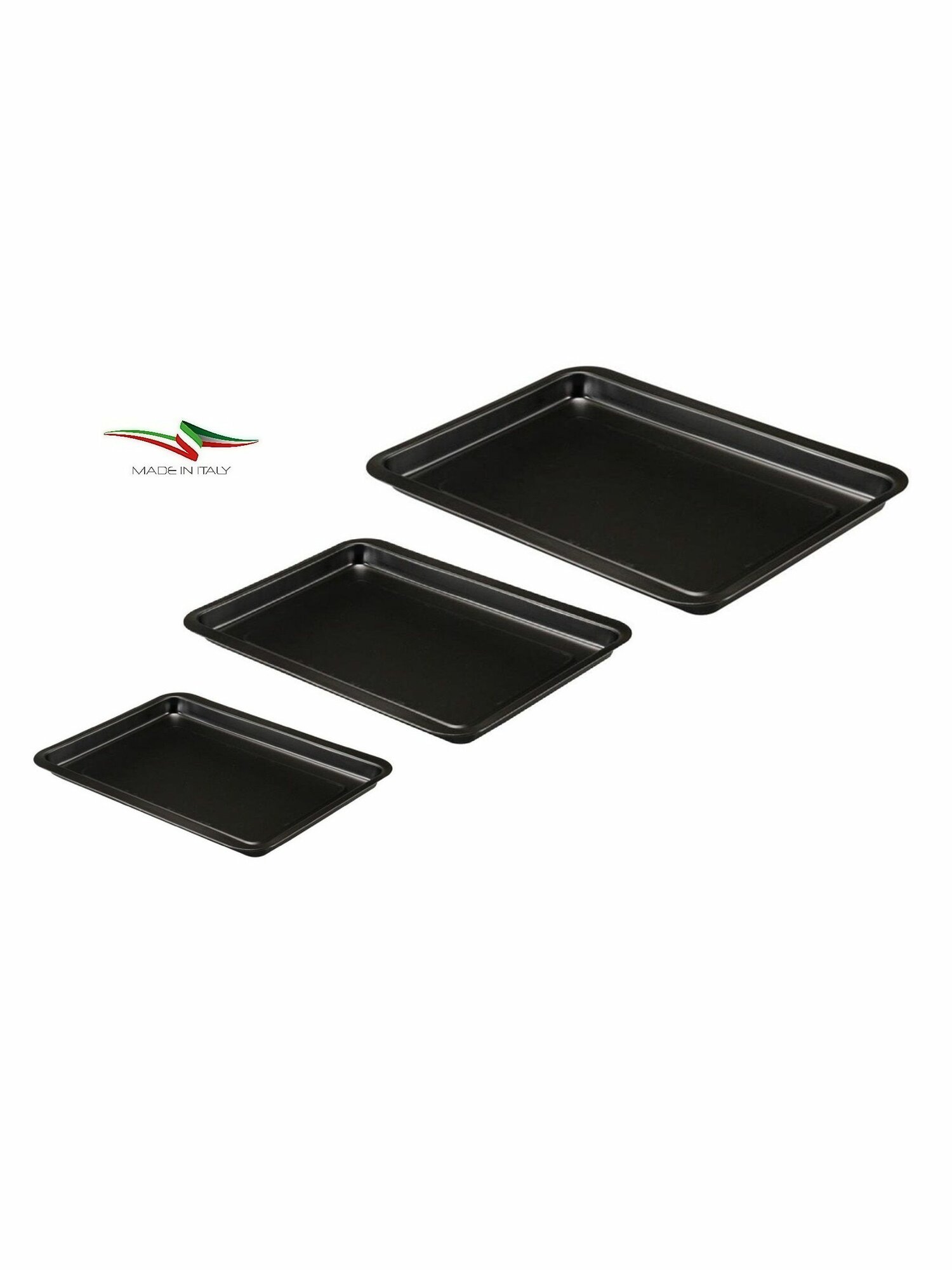 Набор противней низких ILLA "Classic", 3 штуки, алюминий, антипригарное покрытие, Италия