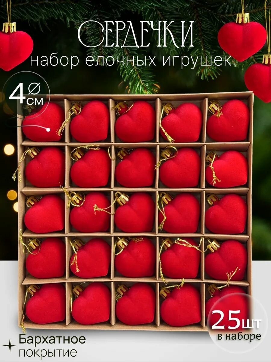 Набор елочных шаров бархатных