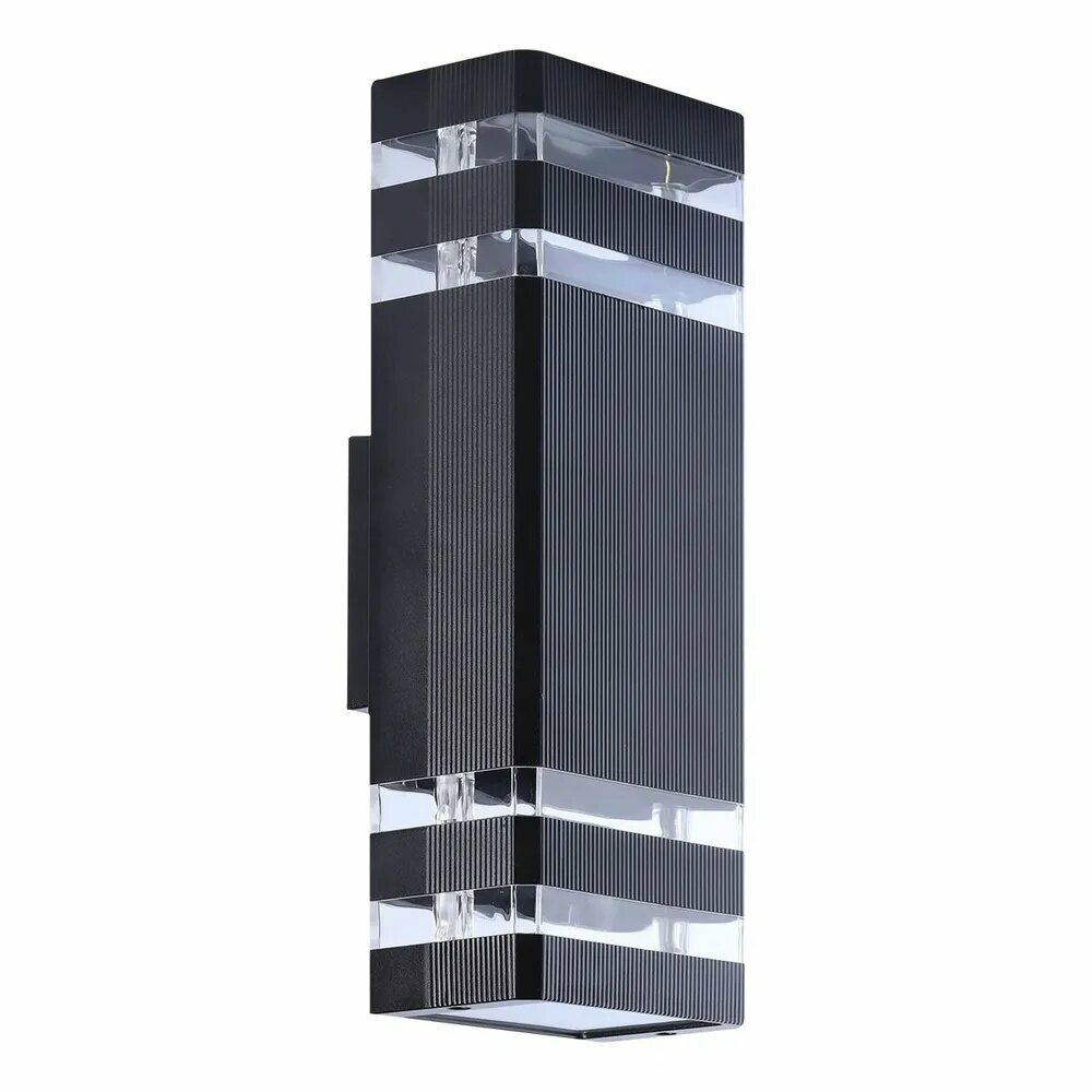 Светильник фасадный, уличный, двухсторонний, черный, влагозащита IP65, крепление на стену