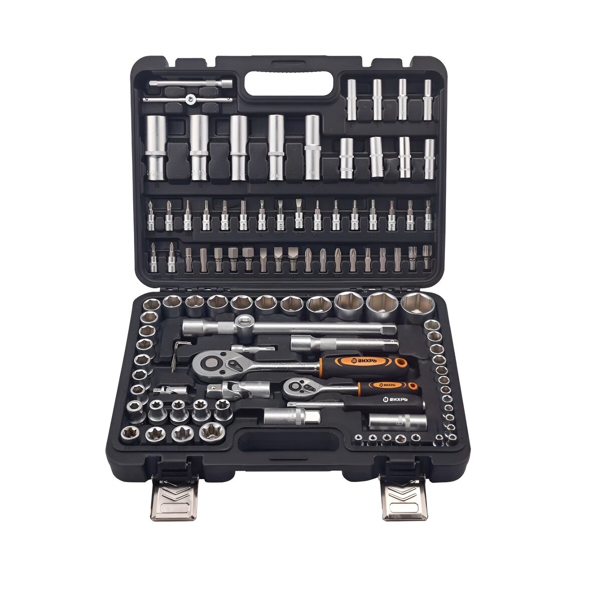 Набор инструментов, 1/2", 1/4", в кейсе 108 предметов Вихрь 73/6/7/15