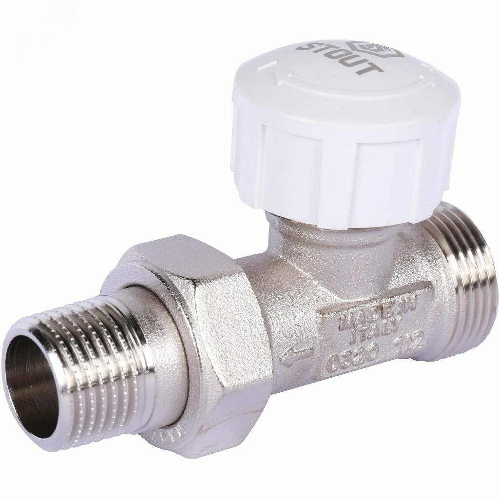 Клапан термостатический, прямой 1/2"НГ х 3/4" ЕК STOUT SVT 0001 100015