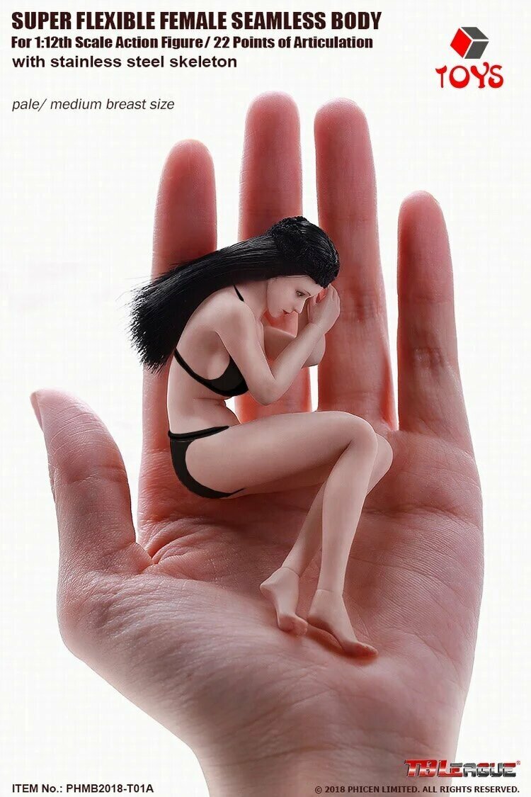 TBLeague Phicen T01A/T01B 1/12 Кукла женская супергибкая, Черный, Унисекс