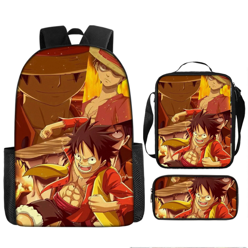 Анимация, цельная школьная сумка, набор из трех предметов, драматический периферийный рюкзак, большая вместительная сумка для учащихся средних школ, компьютерная сумка для кампуса на открытом воздухе