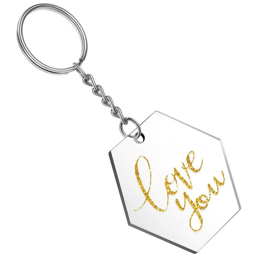 24 Прозрачных акриловых заготовок в форме шестиугольника с кольцами для ключей для DIY-проектов и ремесел