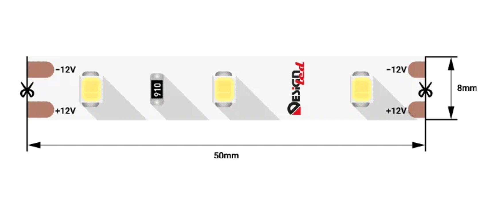Светодиодная Лента DesignLed Lux DSG260-12-W-33 IP33 5м Холодное Белое Свечение / СВГ 004496.