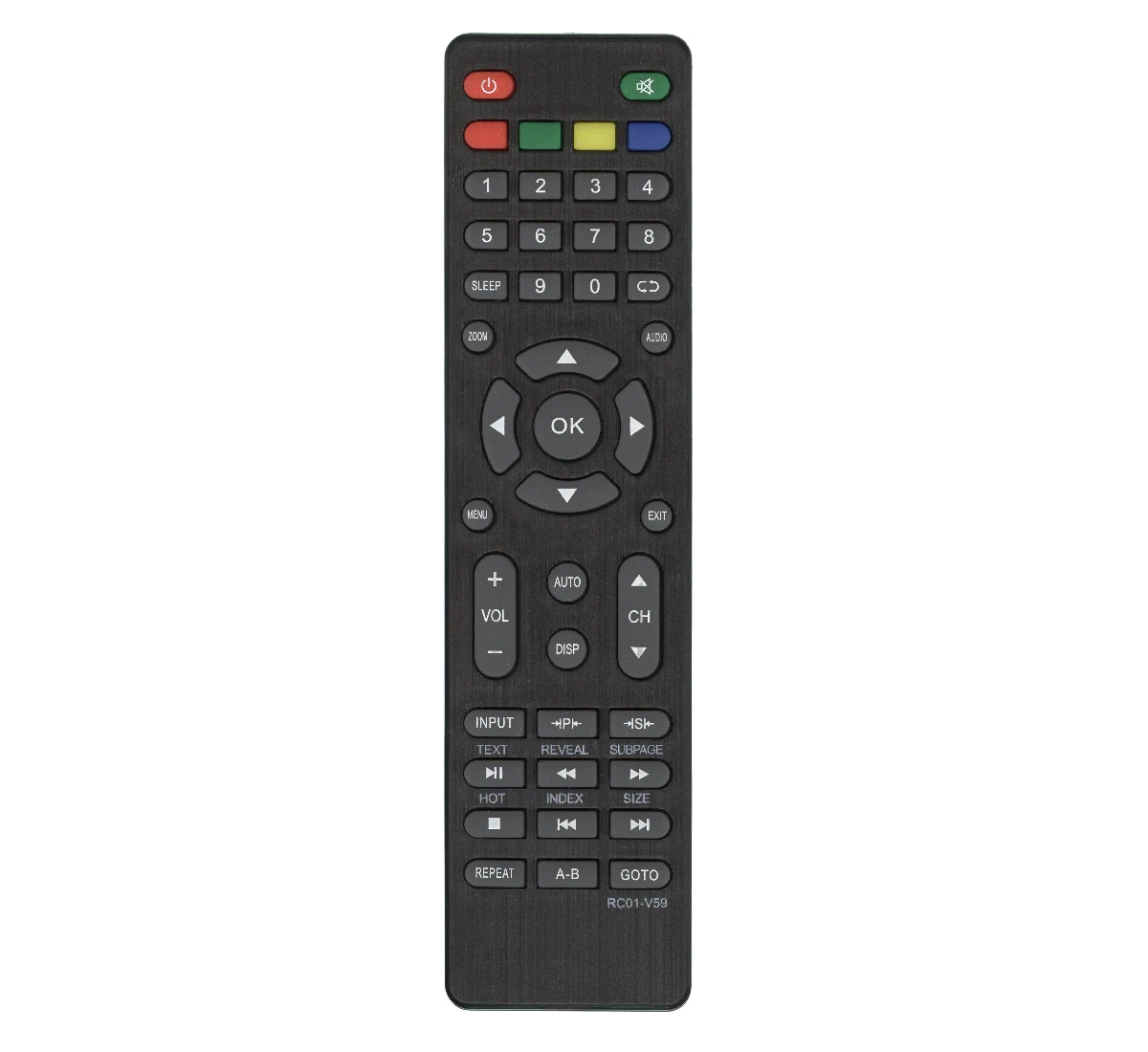 Пульт Huayu RC01-V59, для телевизора, Akai, цвет чёрный, ИК-сигнал