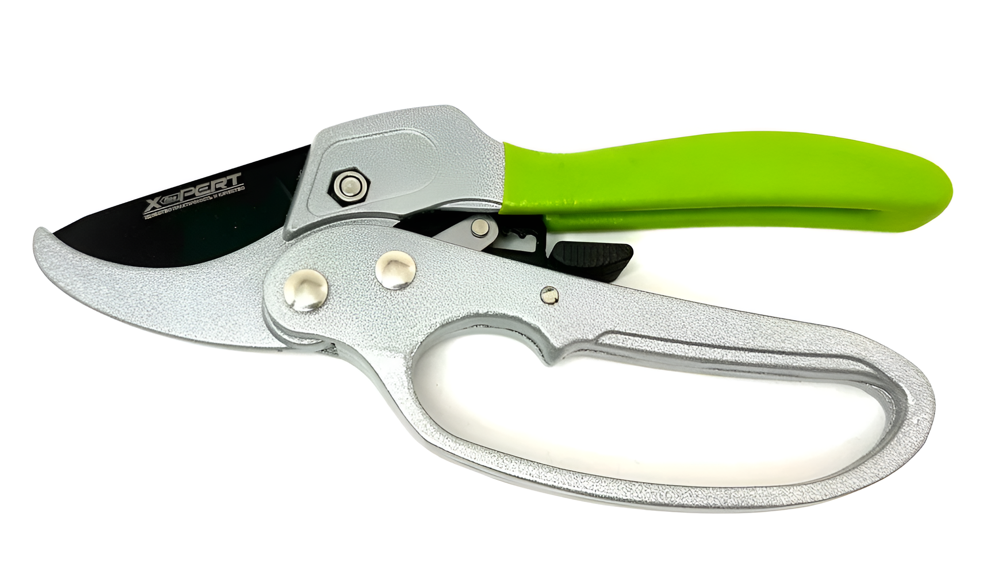 Секатор EXPERT XP-P5060, с храповиком, сталь, серебристый/зеленый