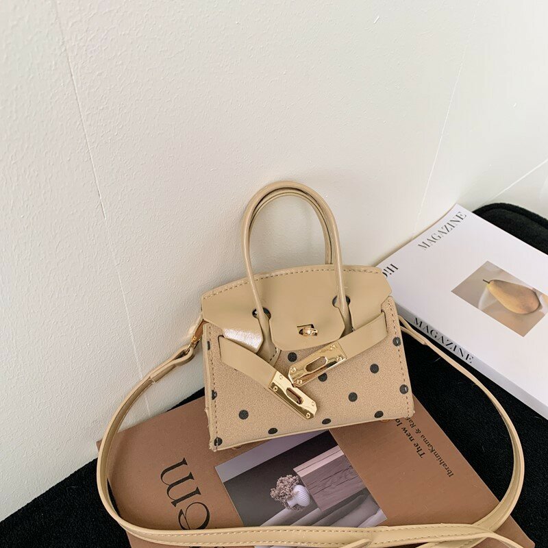 Детская сумка из искусственной кожи с узором горошек и забавным дизайном легкий вес для ежедневного использования хаки