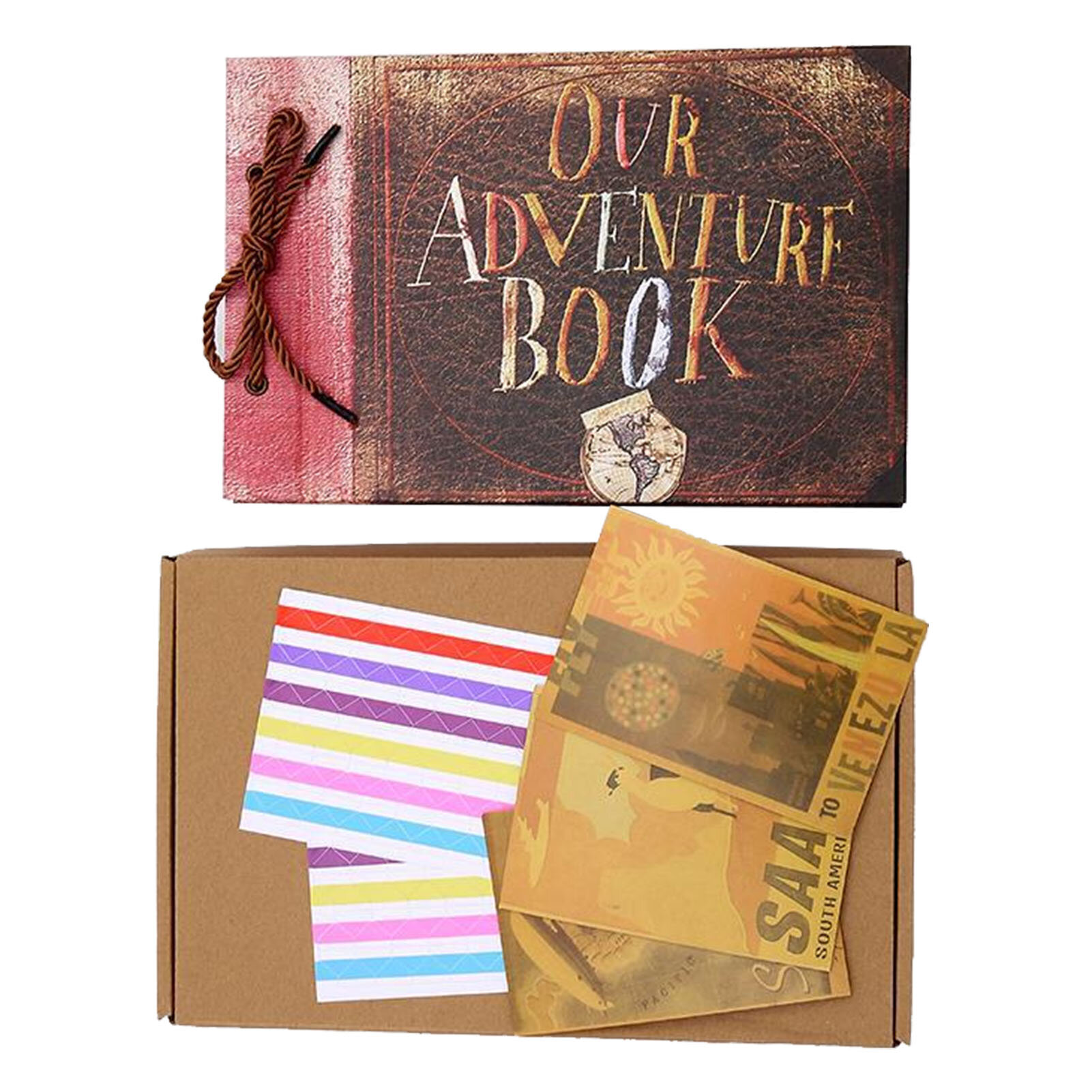 DIY Scrapbook Альбомы винтажные приключения дневник путешествий дневник фото книжки Биндер в твердом переплете Фотография Альбомы 290x190MM