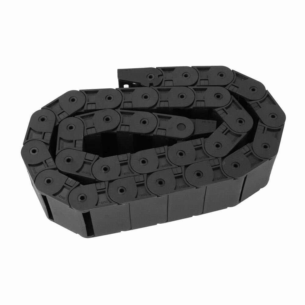 1 метр R38 черная нейлоновая кабельная цепь 18x50 мм для 3D-принтера с ЧПУ, гибкая и прочная направляющая